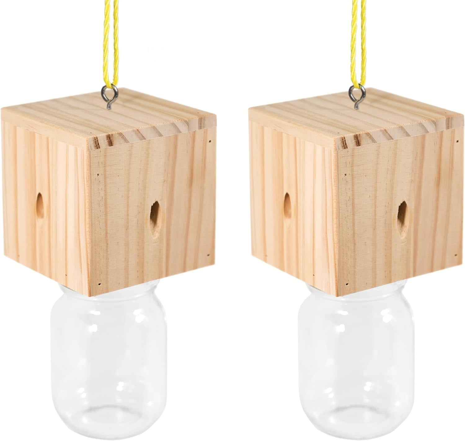 2 PCS Wood Carpenter Bee Trap for Outside - Best Bee Trap - Cube Style ...