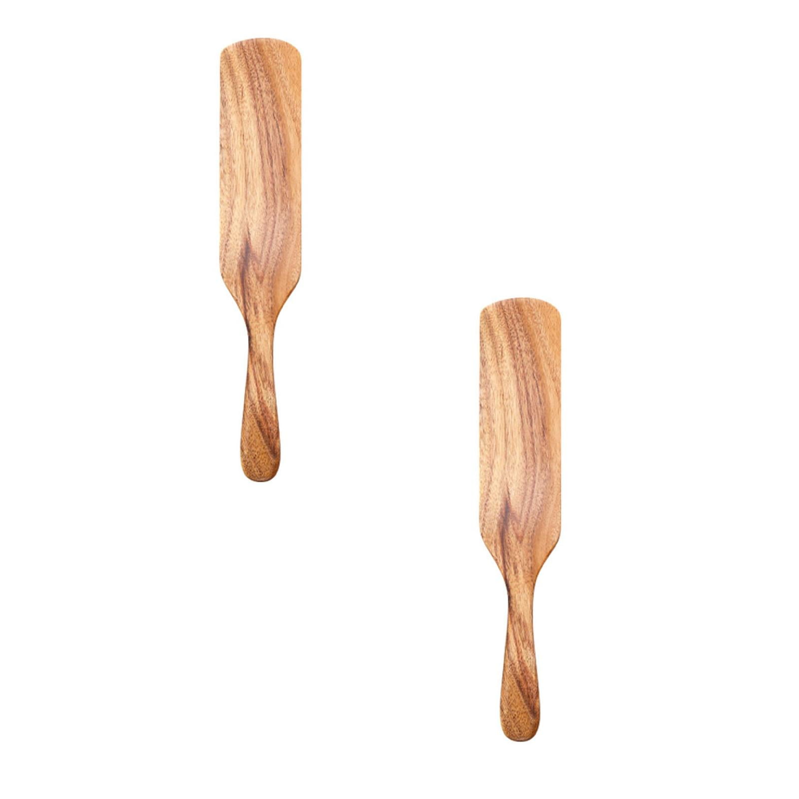 2 PCS Wood European Long Handle Spatula Teak Wood Kitchen Utensils ...