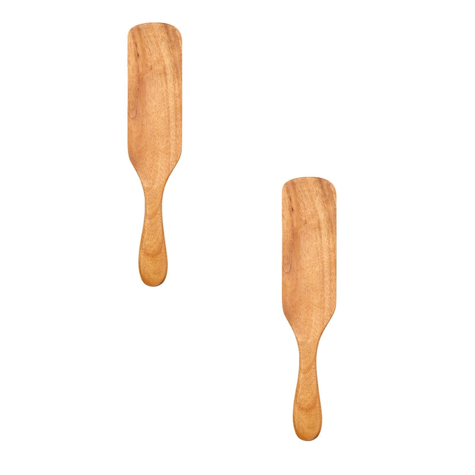 2 PCS Wood European Long Handle Spatula Teak Wood Kitchen Utensils ...