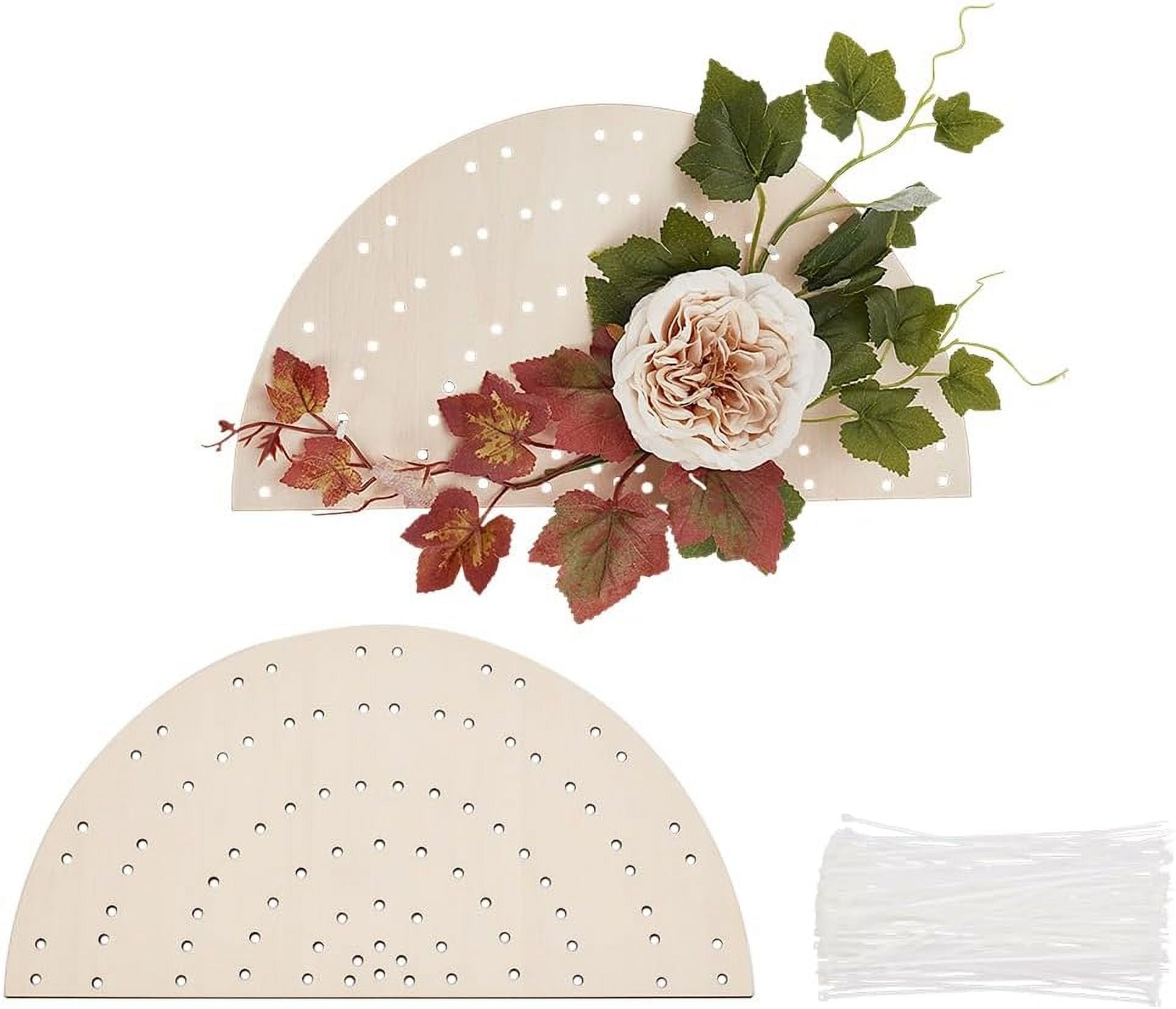 2 PCS Wood Wreath Boards 7.4x14.1inch Half Round Wreath Boards with ...