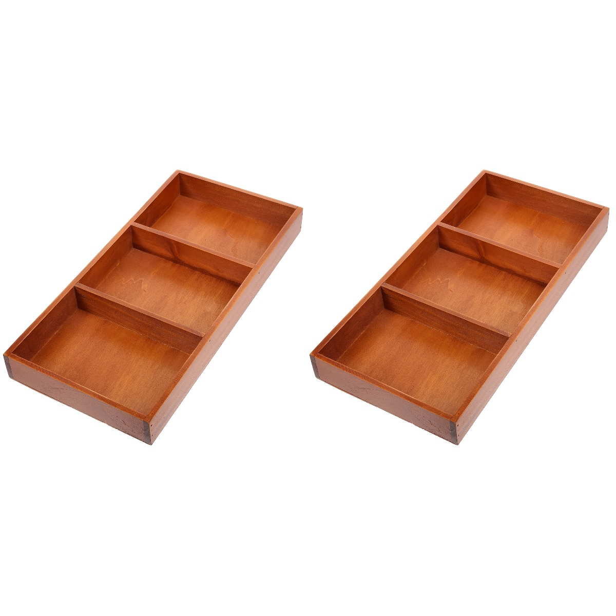 2 PCS Wooden Planter Box Bonsai Tea Chest Rectangle Solid Flowerpot ...