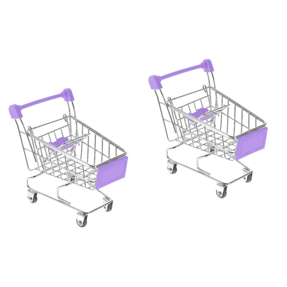 2 PCS Wooden Shopping Trolley for Kids Toy Mini Cart - Walmart.com