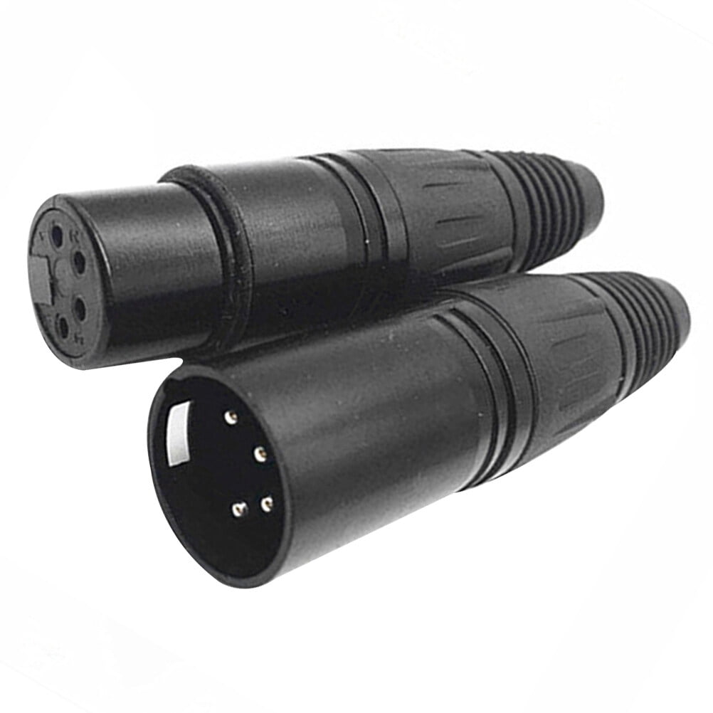 2PCS XLR Connector 4 XLR Audio Socket Cable Plug Microphone Cable Plug ...