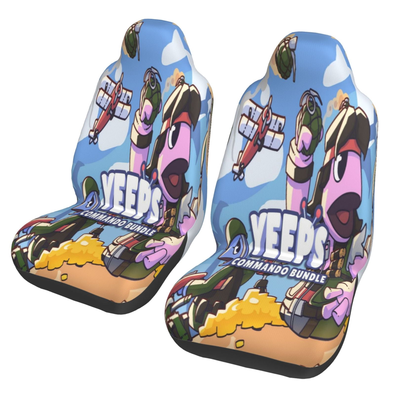 2 PCS Yeep-s Hide and See0 Car Seat Covers Cartoon Car Interior Seat ...