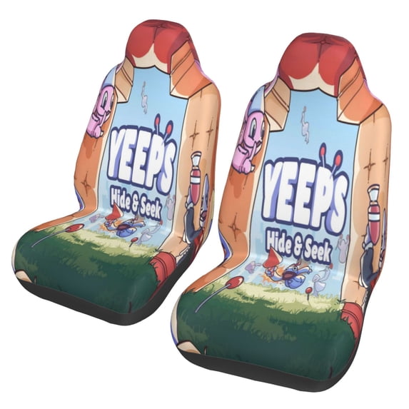 2 PCS Yeep-s Hide and See0 Car Seat Covers Cartoon Car Interior Seat ...