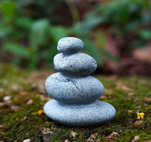 2 PCS Zen Stacking Stones, Handmade Rocks Statues Japanese Garden Decor ...