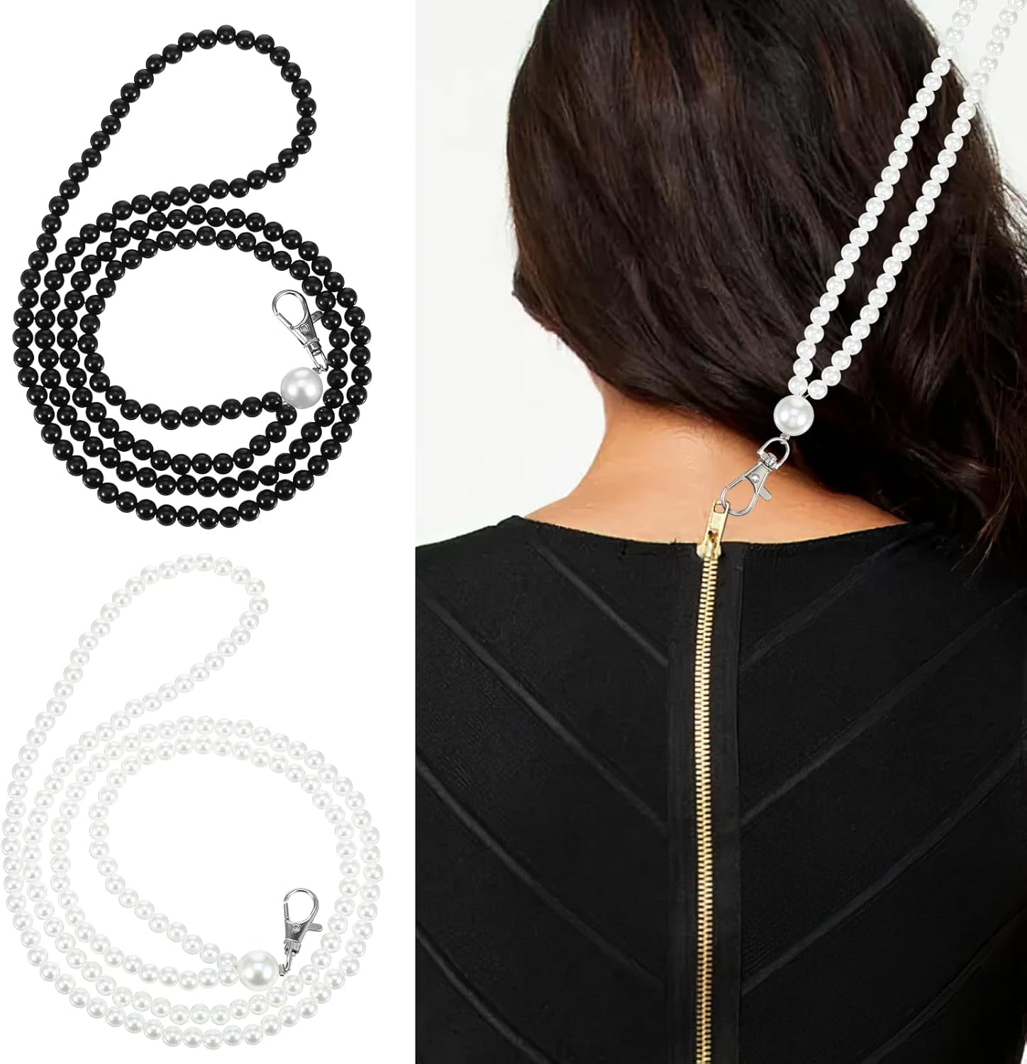 2 PCS Zipper Helper, 25.2 Inch Alloy Zipper Helper Pull for Dresses ...