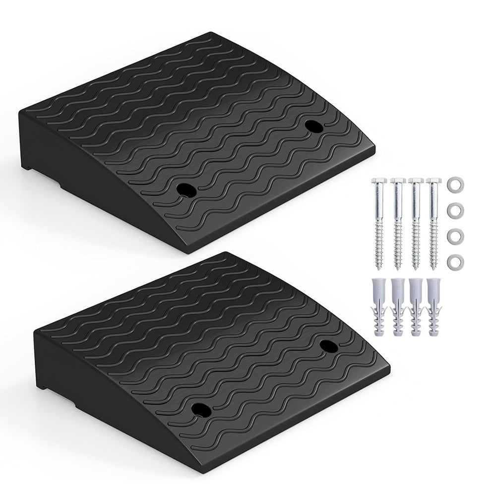 2 PCs 4.5" Threshold Ramp Set, Rubber Curb Ramps, Car Ramps, Heavy Duty ...