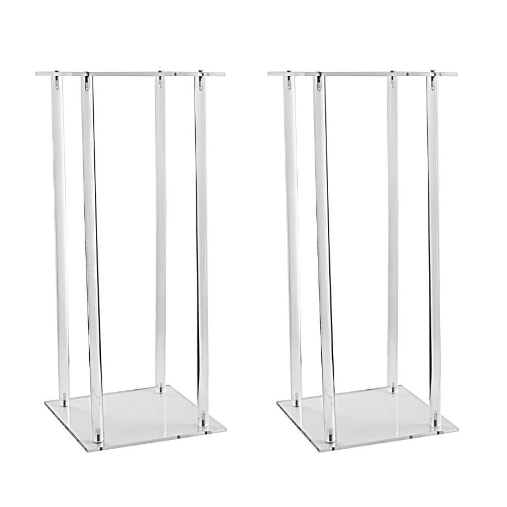 BalsaCircle 24" Clear Acrylic Display Box Centerpiece Column Pedestal ...