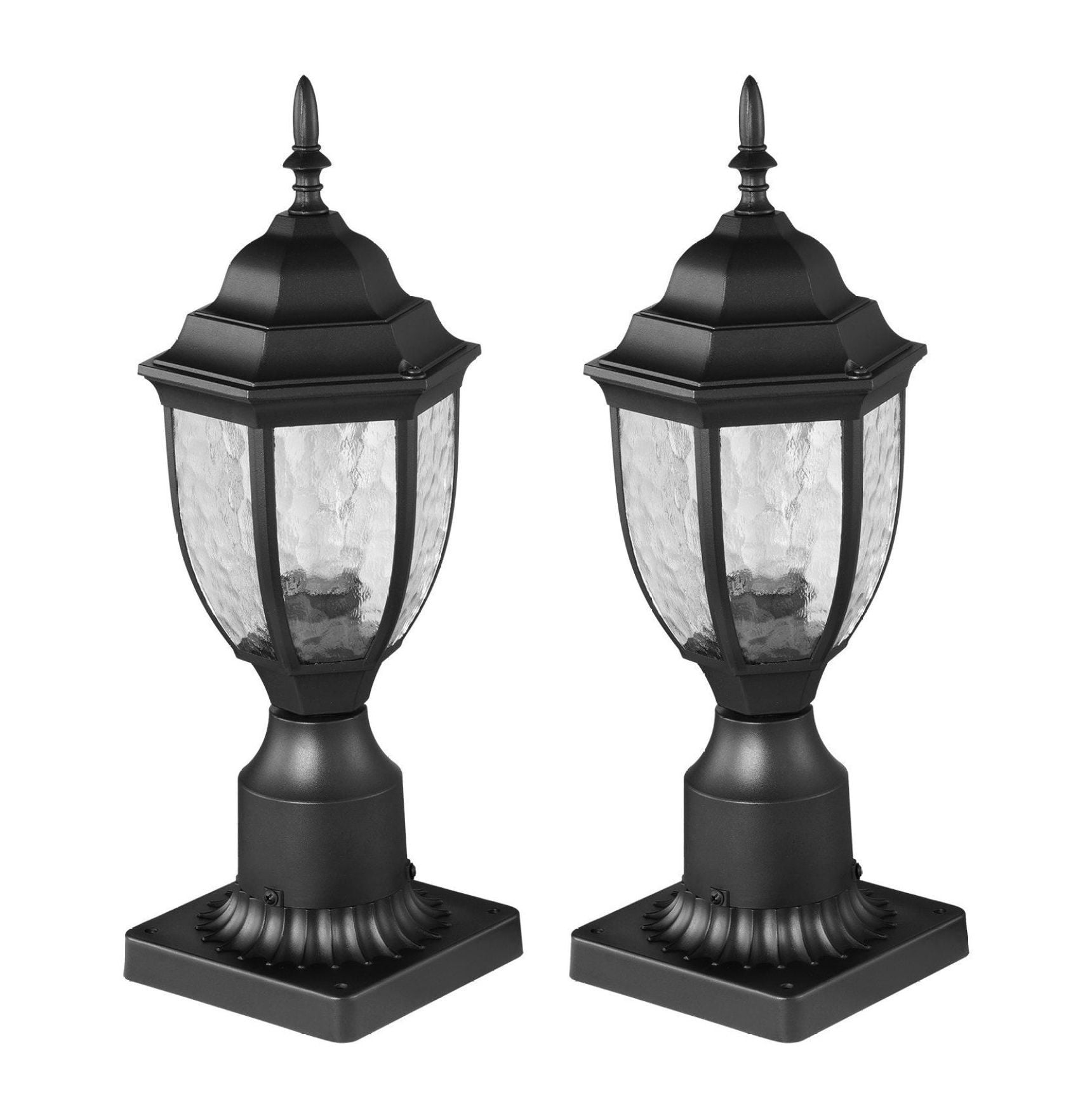 2 PCs Dusk to Outdoor Lamp Post Light Fixture 15.35in Pole Pier Mount ...