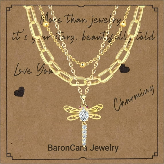 2 PCs Gold Plated Necklace Set for Women - Non Tarnish Jewelry Gift ...