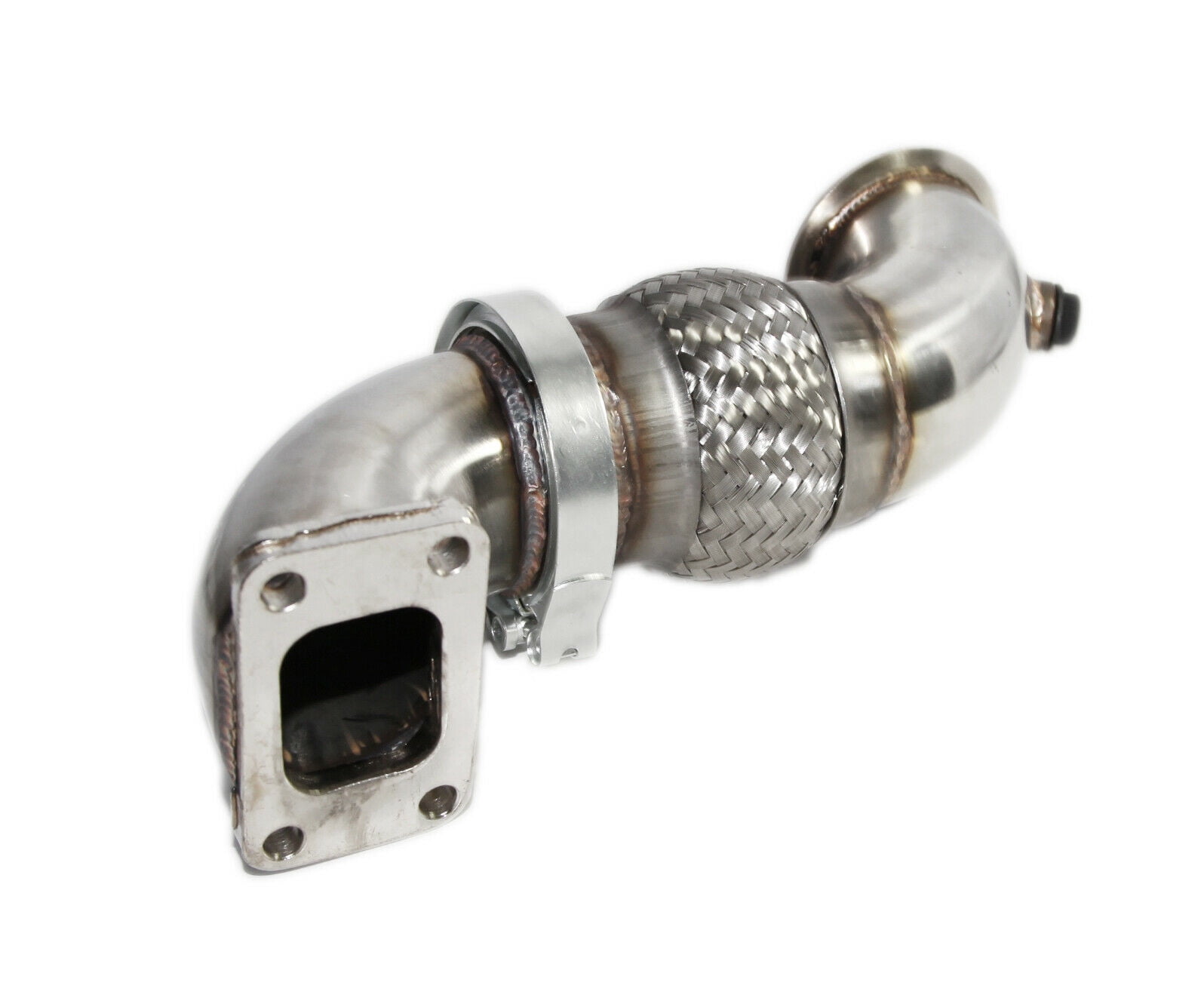 2 PIECES DIY 3” Rotatable Down-pipe w/Flexpipe T3 Flange to 3”ID V-band Flange 2 PIECES DIY 3 ...