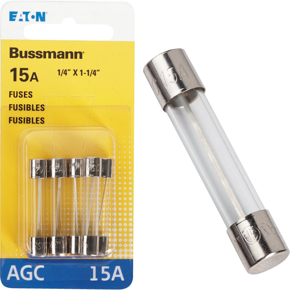 2 PK, Bussmann BP/AGC-15-RP-Bussmann 15-Amp 32-Volt AGC Glass Tube ...