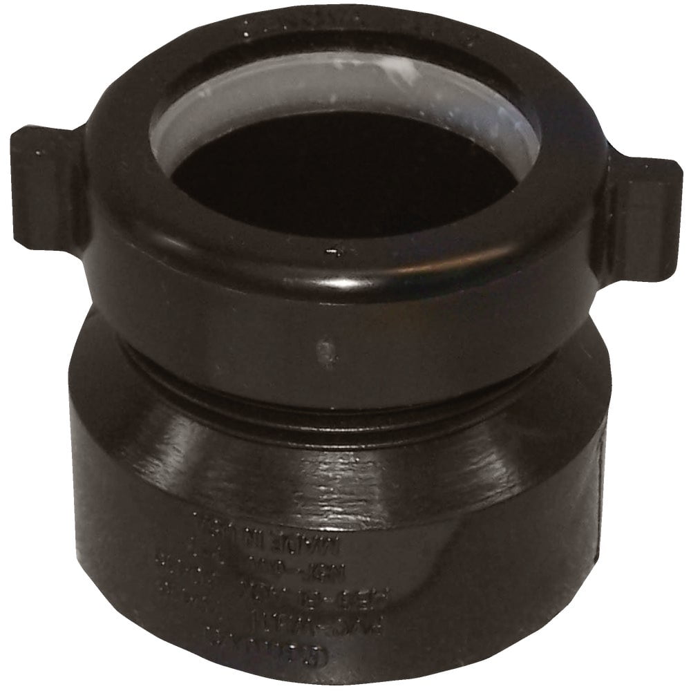 2 Pcs Charlotte Pipe 1-1/2 In. X 1-1/2 In. Or 1-1/4 In. Hub X Tubular Black Abs Waste Adapter ...