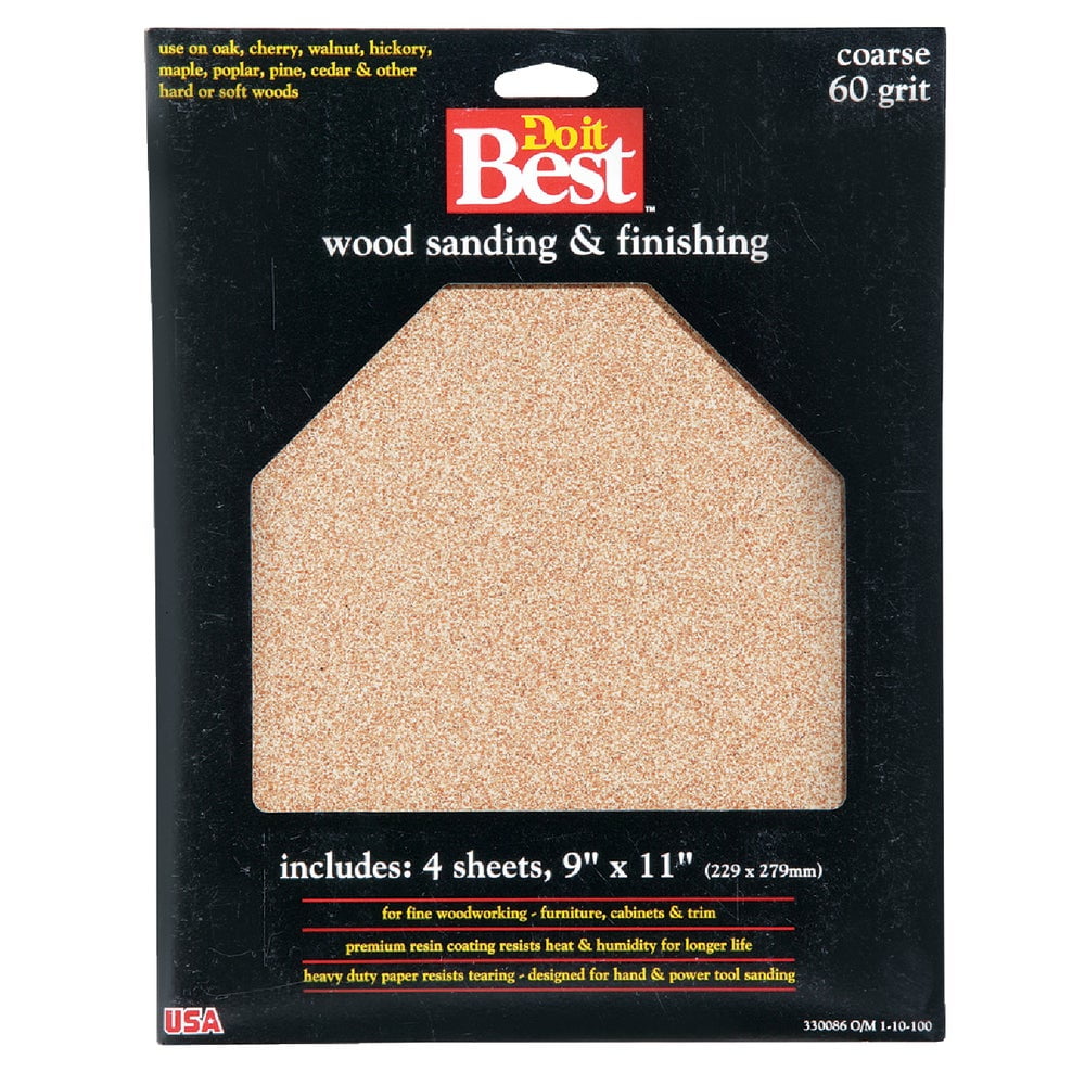 2 PK, Do it Best 330086GA-Do it Best Bare Wood 9 In. x 11 In. 60 Grit ...