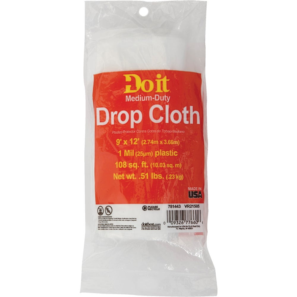 2 Pcs Do It Plastic 9 Ft. X 12 Ft. 1 Mil Drop Cloth - Walmart.com