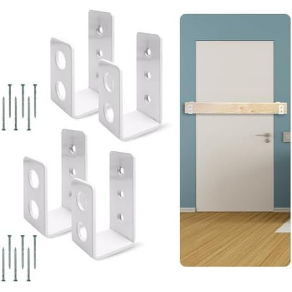 (2-PK) Heavy Duty 2x4 Door Barricade Brackets - 700lbs of Force ...