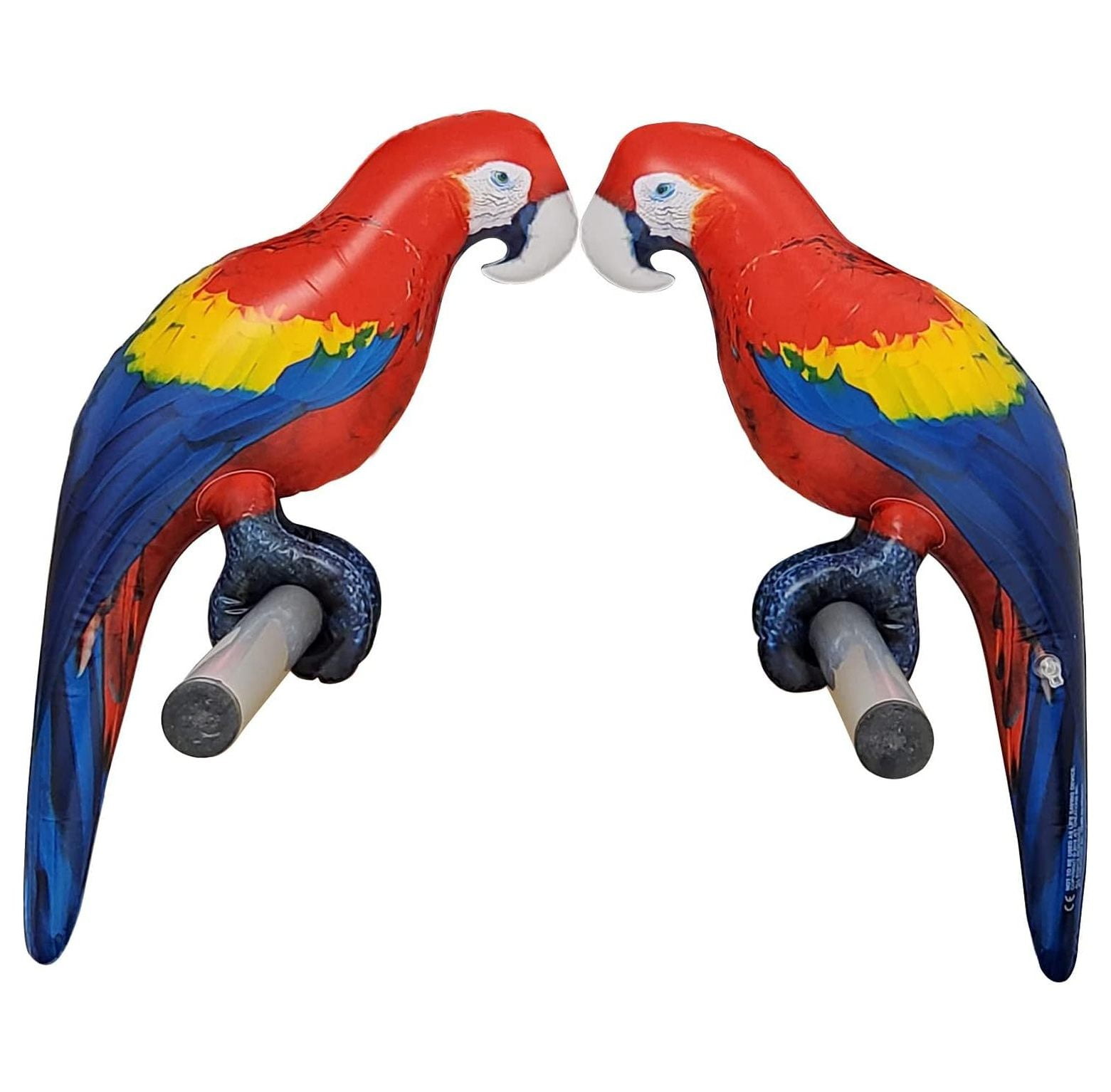 2-PK Inflatable Parrot Scarlet Macaw, Yellow Red Blue Lifelike Animal ...