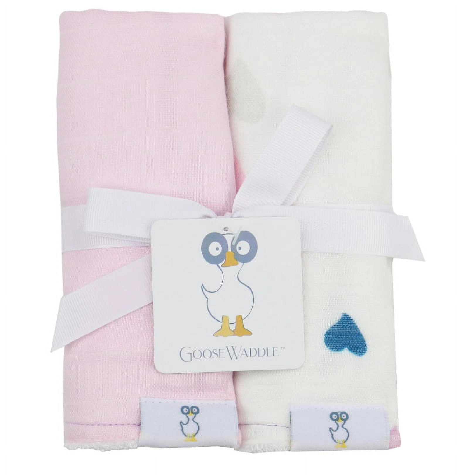 2 PK Muslin & Terry Cloth Burp Cloth Light Pink/Hearts - Walmart.com