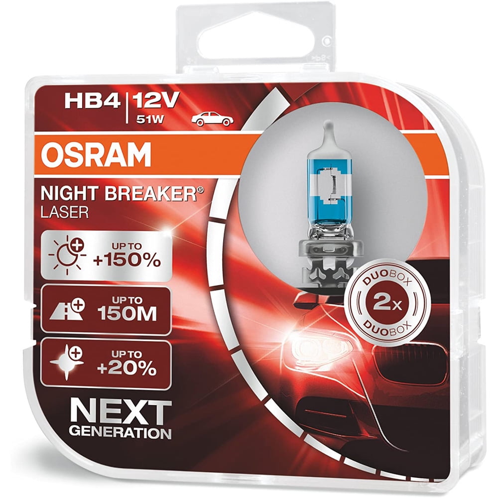 2-PK Osram 9006 HB4 Night Breaker Laser 51w 12v Automotive Bulb ...