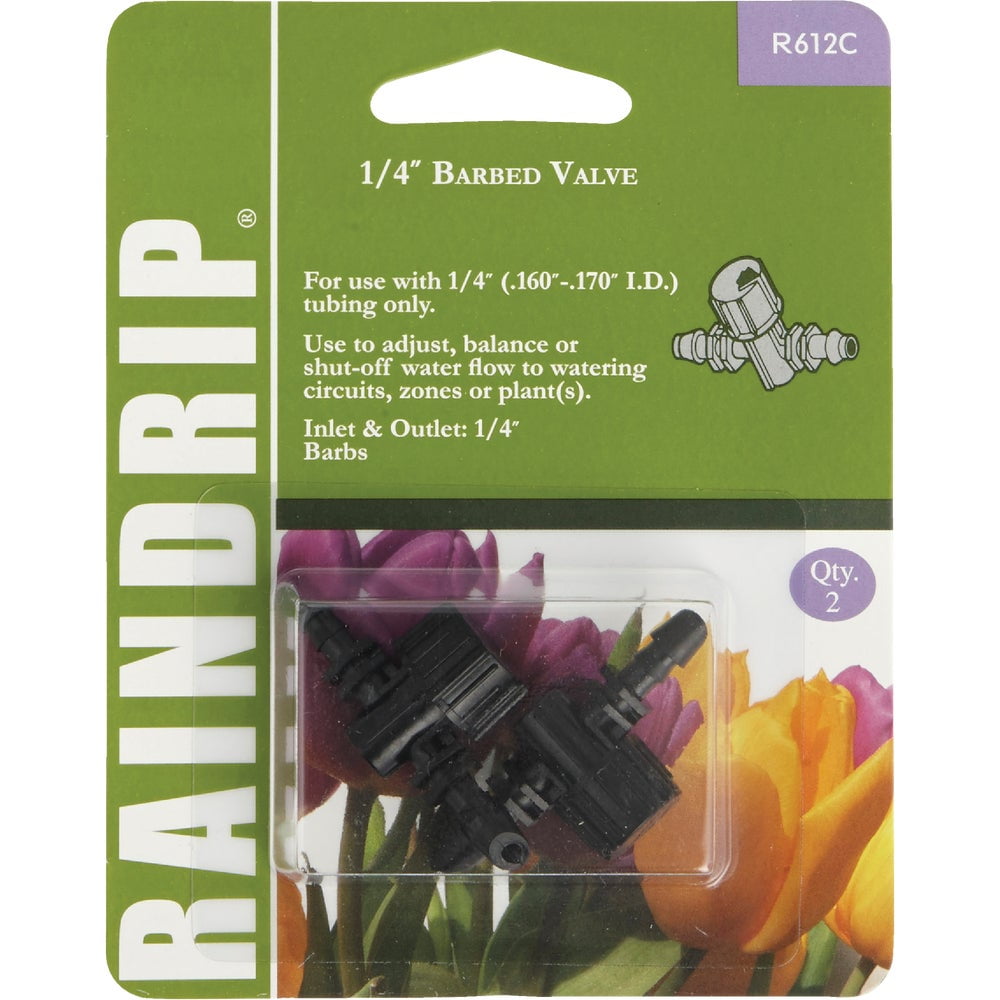 2 PK, Raindrip R612CT-Raindrip 1/4 In. Double-Barbed In-Line Valve (2 ...