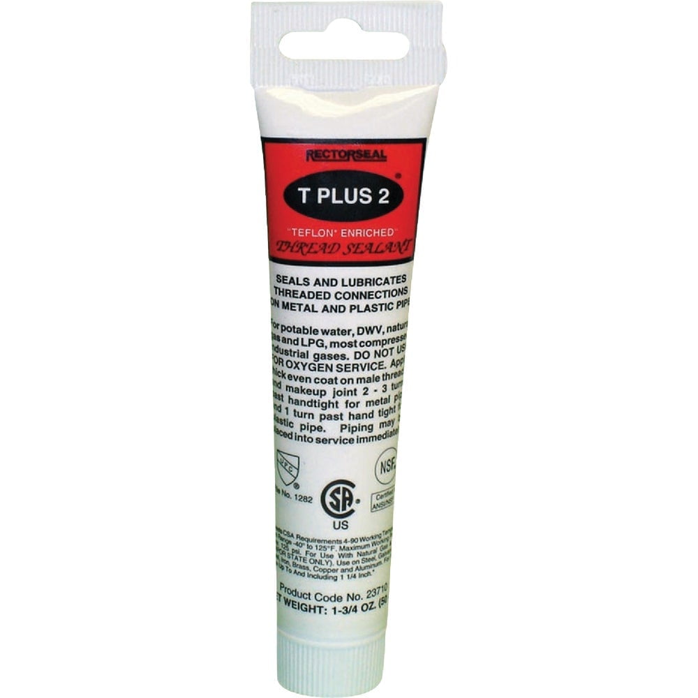 2 PK, Rectorseal 23710-Rectorseal T Plus 1-3/4 Oz White Pipe Thread Sealant with PTFE - Walmart.com