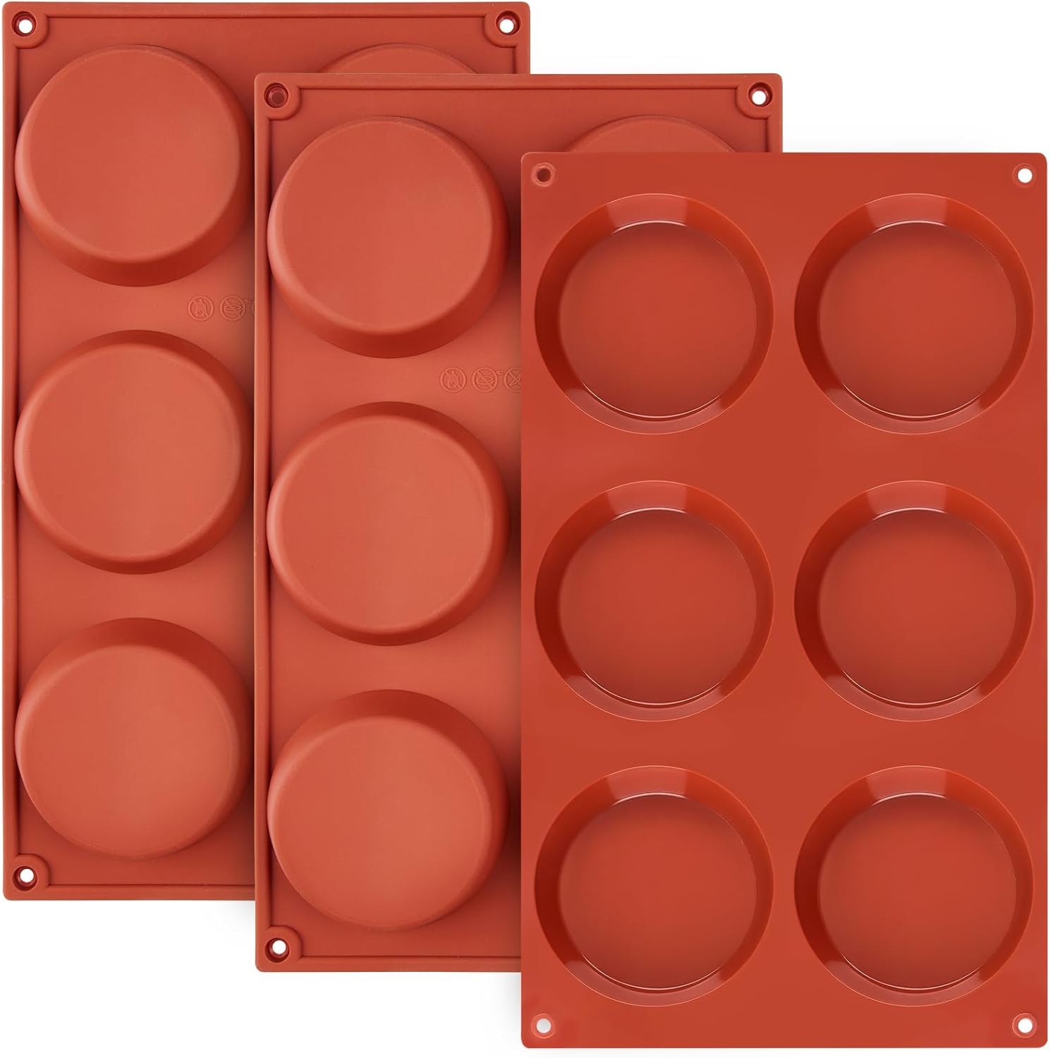 2-PK Silicone Egg Mold for Breakfast Sandwiches 3 Inch Round Muffin Top ...