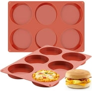 Dznils 2Pcs Silicone Burger Round Baking Mold, Non-stick, Easy Release ...