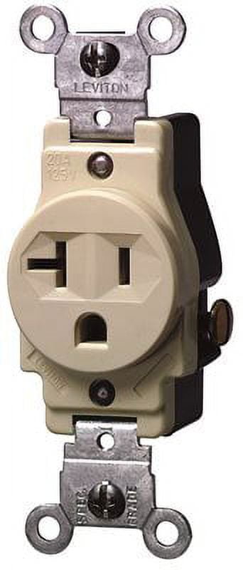 Leviton 5801-I 20-Amp, 125-Volt, Narrow Body Single Receptacle ...