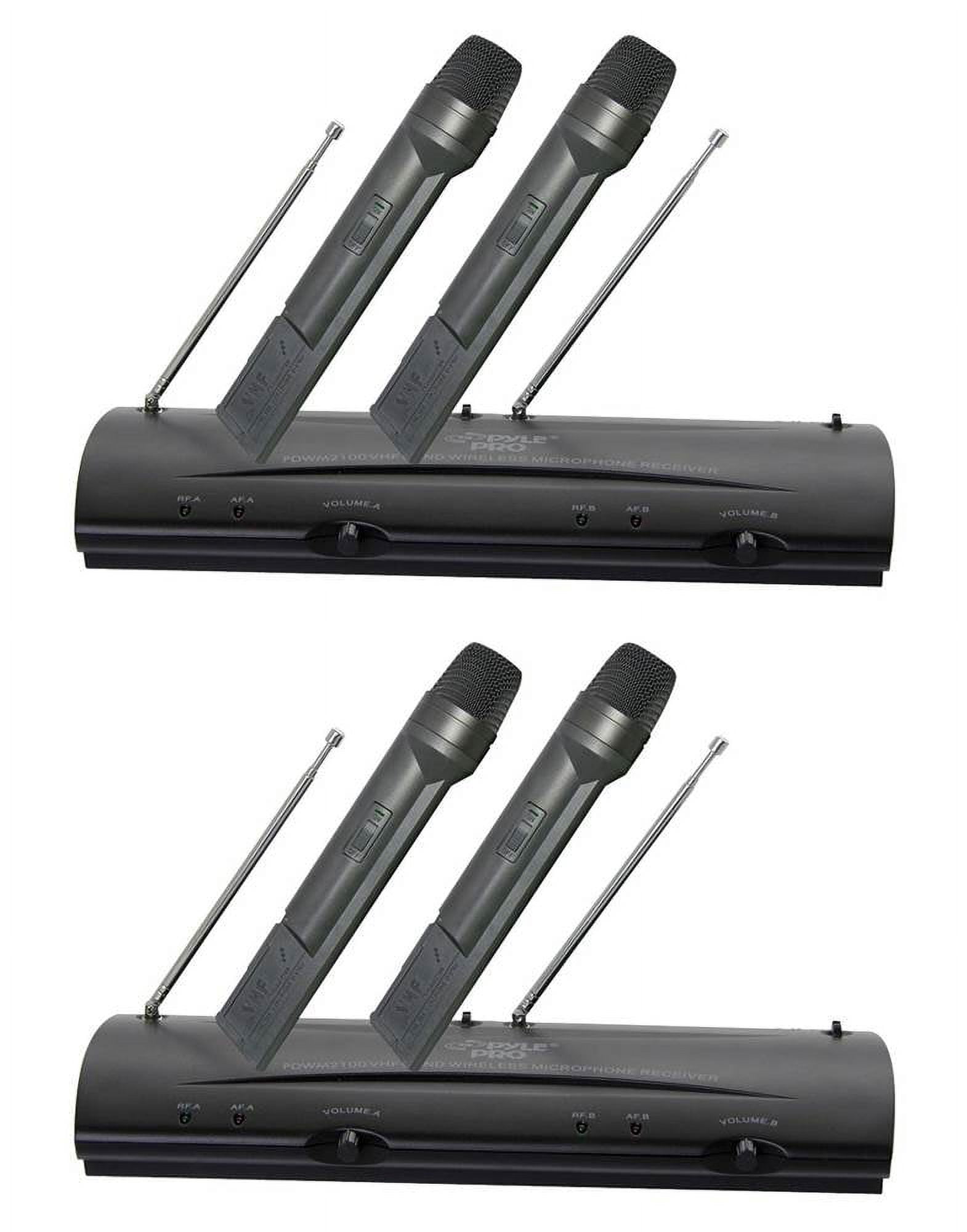 2) PYLE PDWM2100 Dual VHF Wireless Handheld Professional Microphone Mic ...