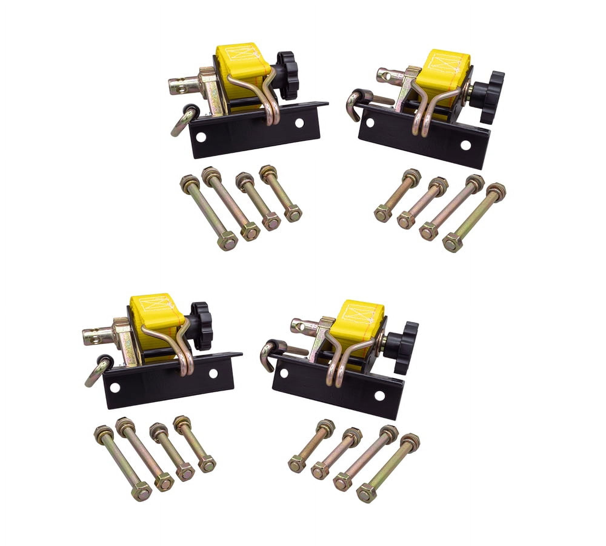 2 Pack 1-1/2"x7' Yellow Ladder Rack Ratchet Straps with J-Hook (Pair ...