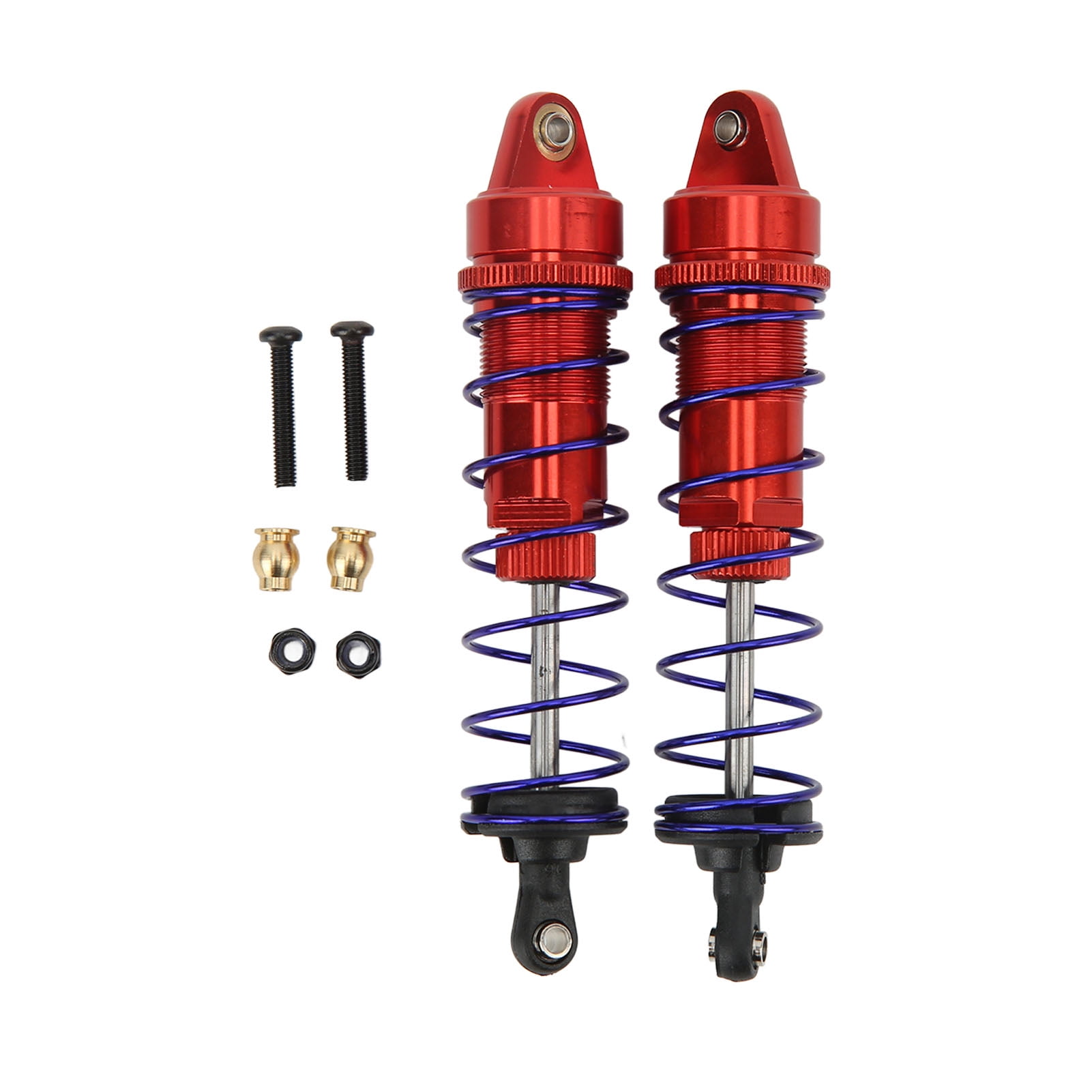 2-Pack 1/10 Scale RC Car Shock Absorbers - 95mm Red Aluminum Alloy ...