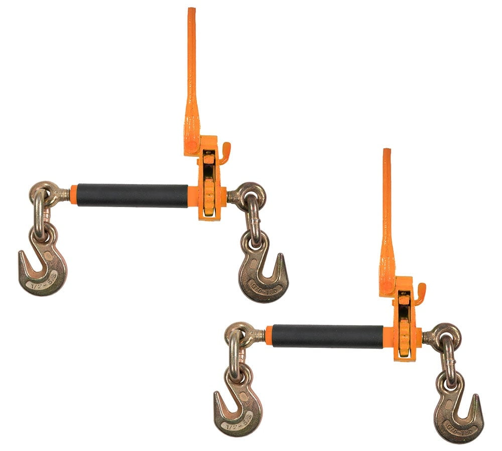 2 Pack 1/2" - 5/8" Hi-Viz Orange Quick Folding Handle Ratchet Load ...