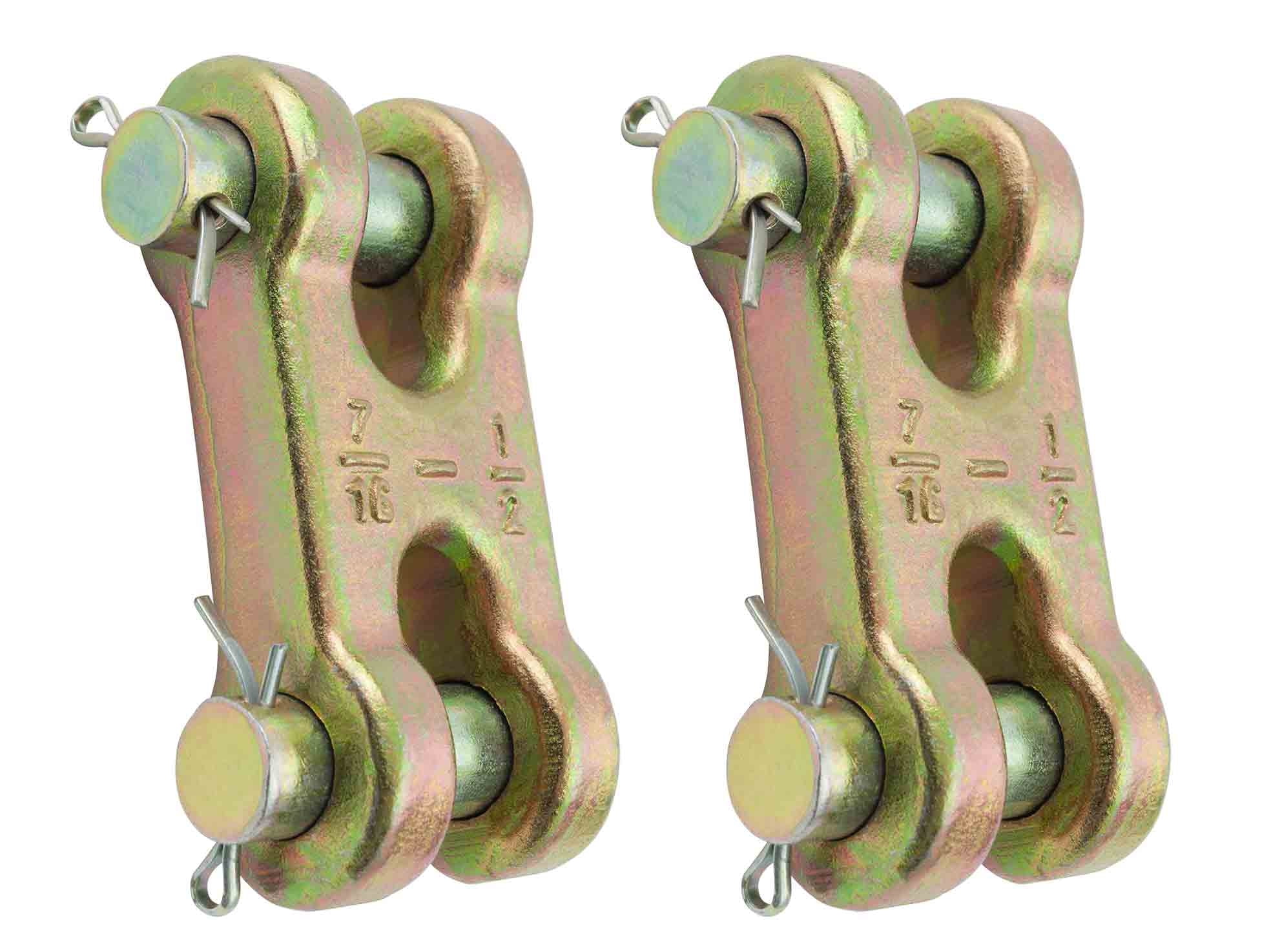 (2 Pack) 1/2" G70 Chain Double Clevis Mid Link Truck Trailer Tie Down ...