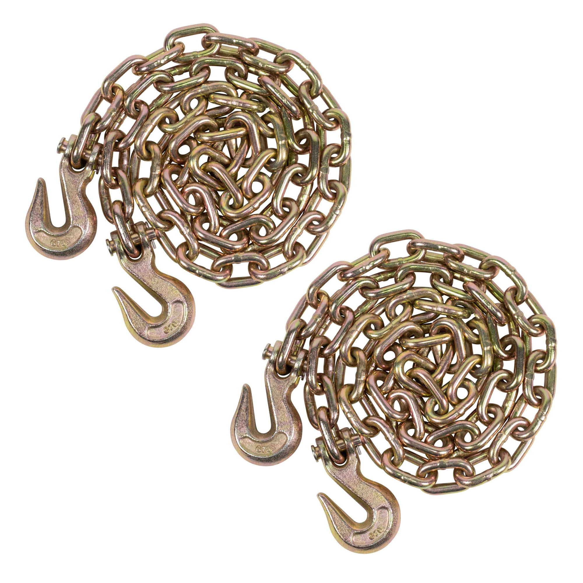 2 Pack 1/2 Inch x 12 FT Grade 70 Binder Chain with Clevis Grab Hooks ...