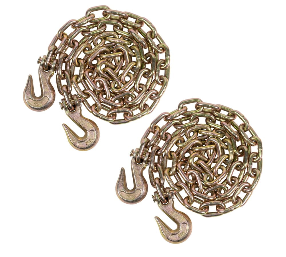 2 Pack 1/2 Inch x 20 FT Grade 70 Binder Chain with Clevis Grab Hooks - G70 Transport Tow Chain ...