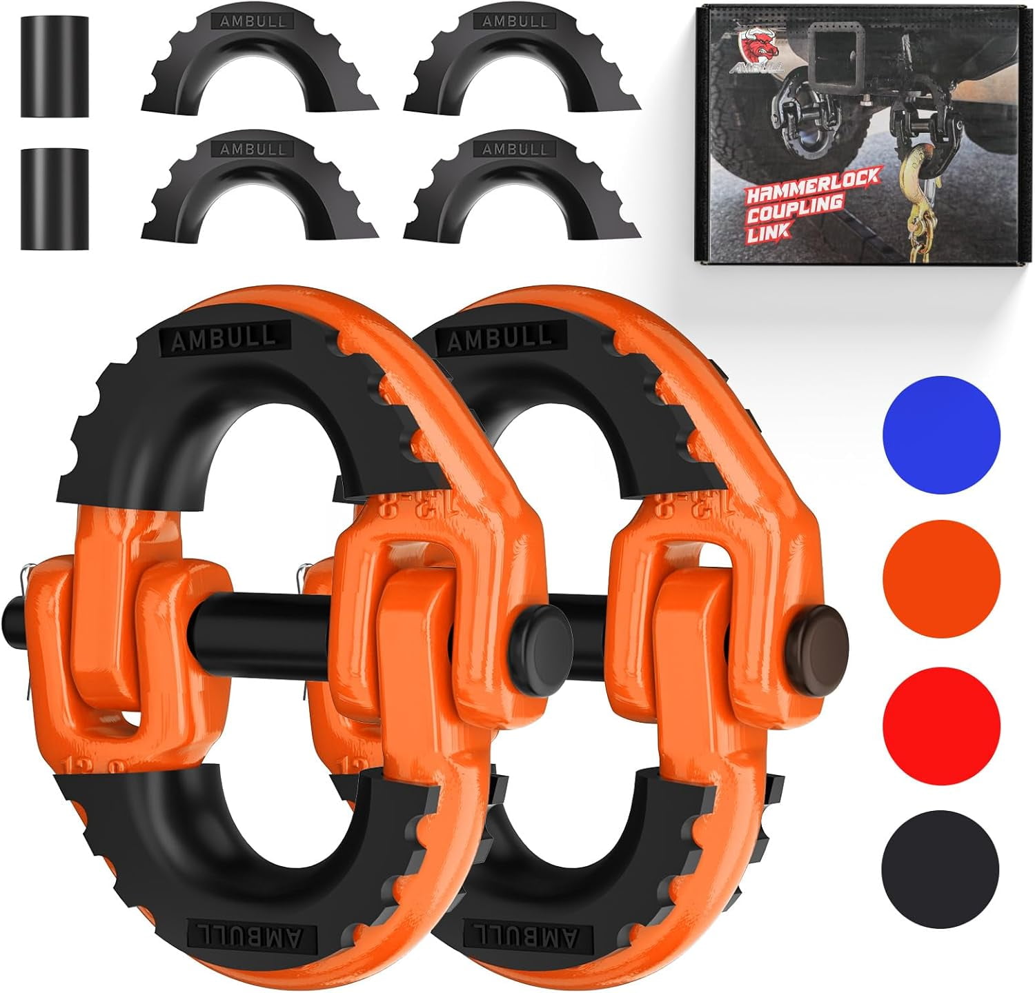 2 Pack 1/2" Safety Chain Connector Link, G80 Tow Hitch Hammerlock ...