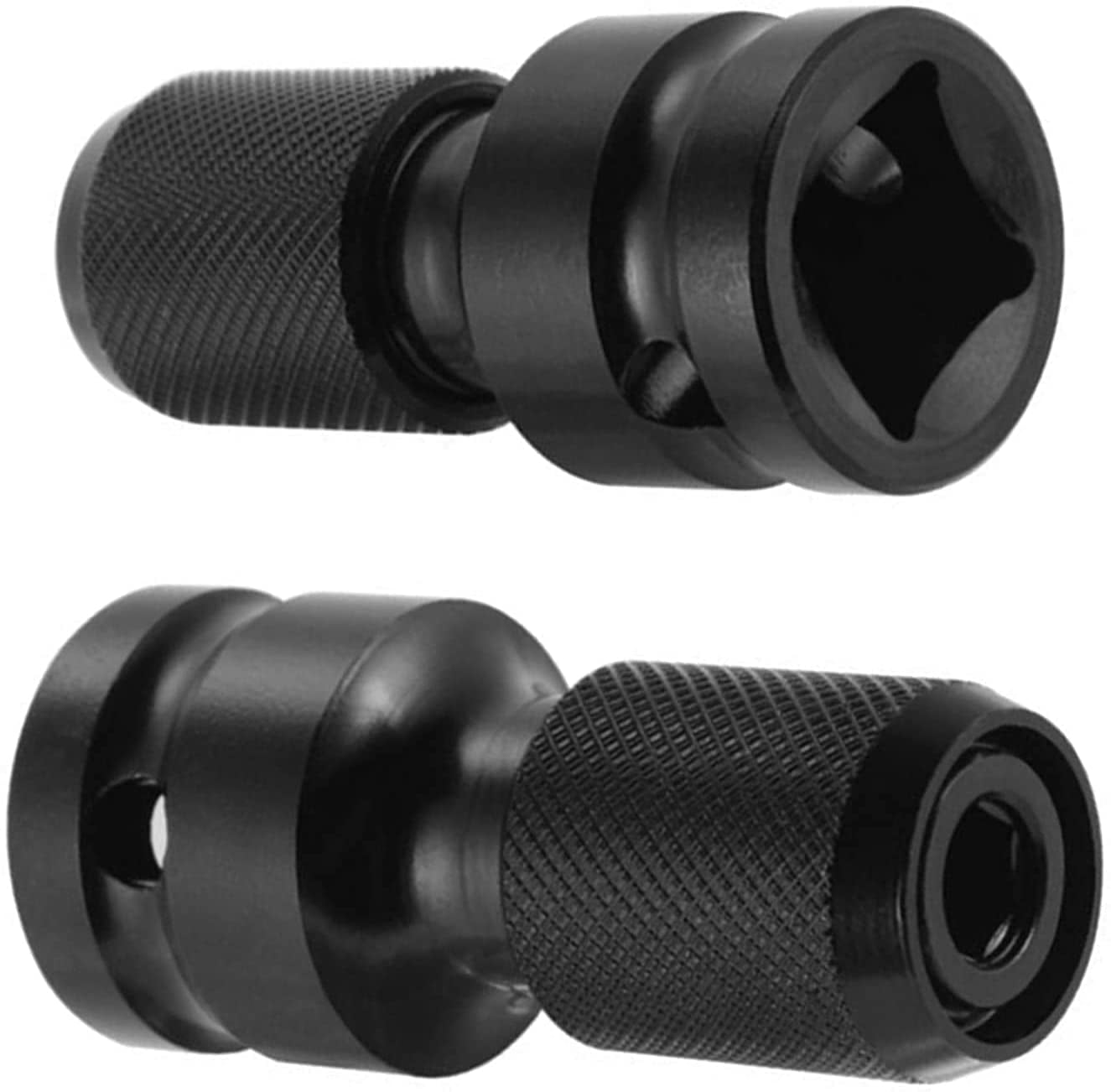 2 Pack 1/2" Square to 1/4" Hex Socket Adapter, Quick Release Chuck ...