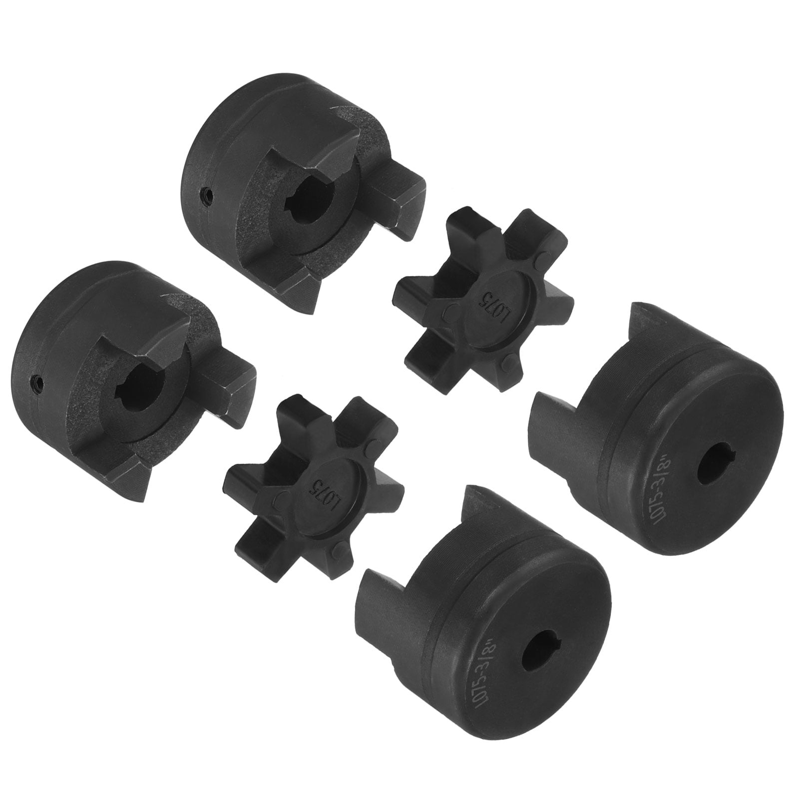 2 Pack 1/2" to 3/8" L075 Flexible 3-Piece L-Jaw Coupling Coupler Set ...