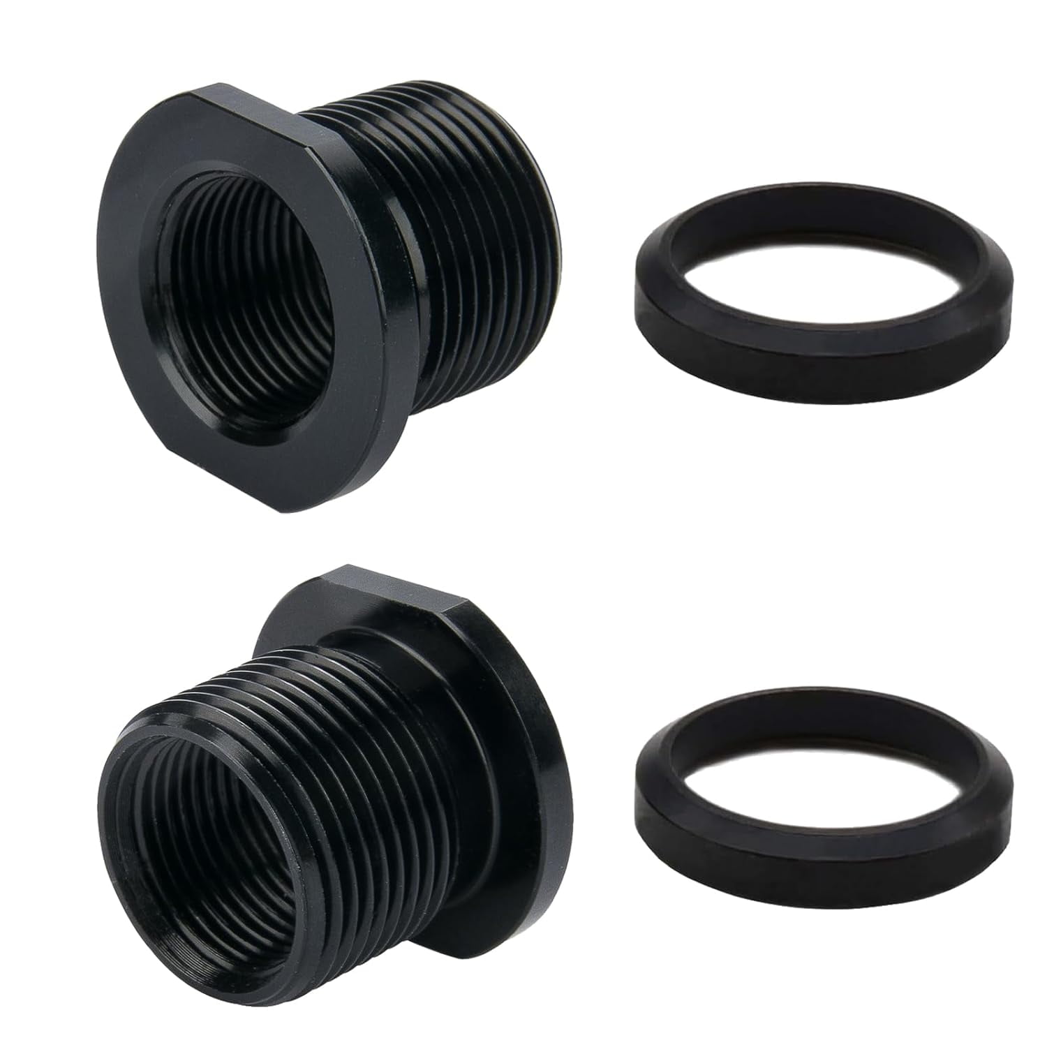 2 Pack 1/2 x 28 Thread to 5/8 x 24 Thread Convert with Crush Washer ...