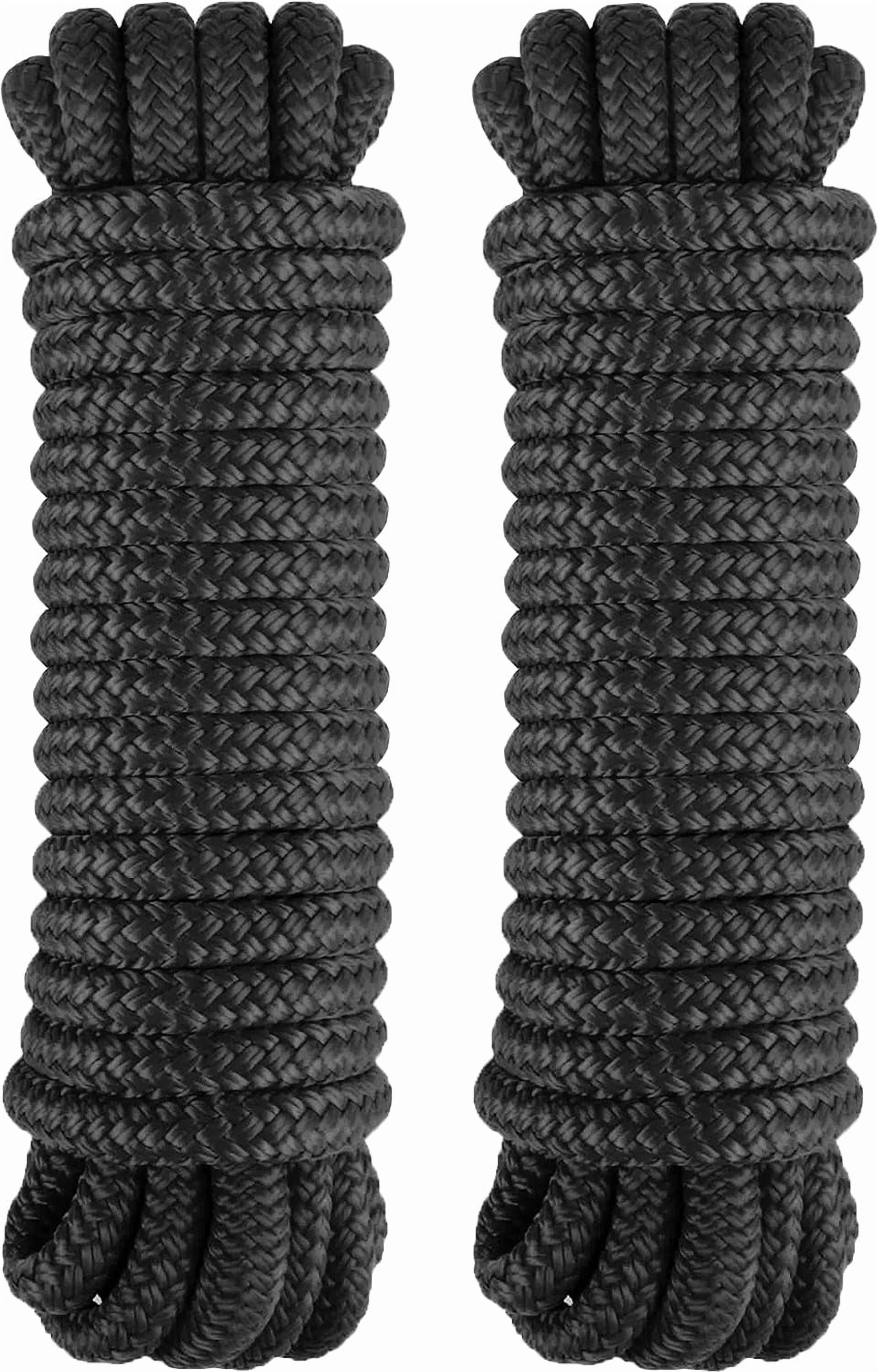 2 Pack 1/2" x 30' Dock Lines - Marine Grade Nylon Boat Rope with 12 ...