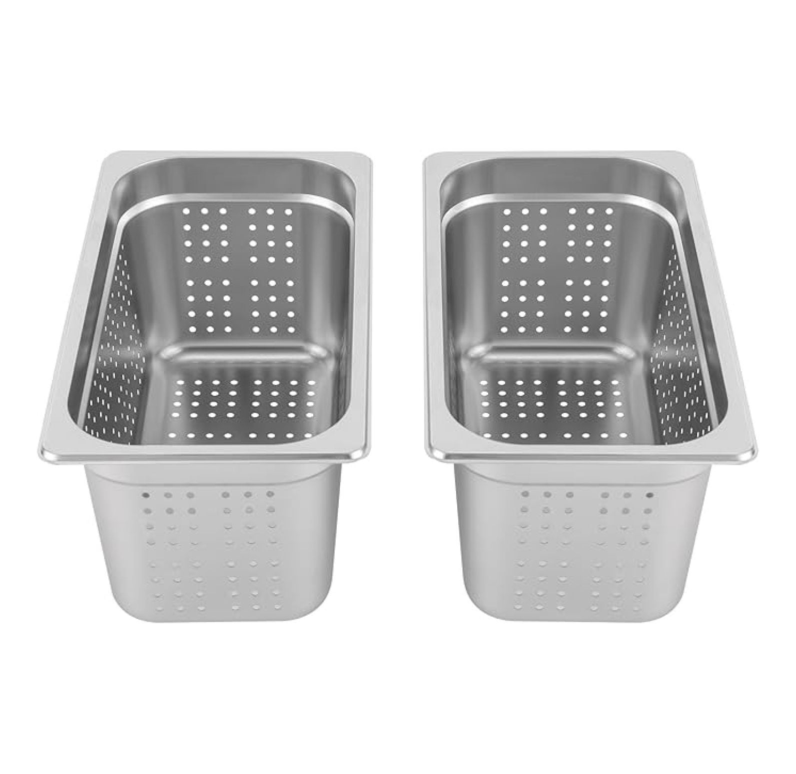 2-Pack 1/3 Size 6" Deep Perforated Stainless Steel Table Pan, Catering ...