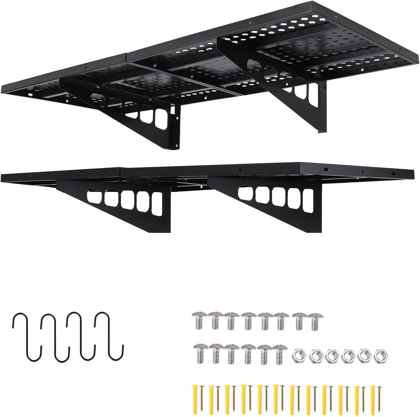 2-Pack 1.6x4ft Garage Wall Shelving Heavy Duty Wall Shelves Garage ...