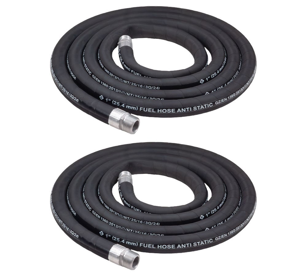 2 Pack 1" Fuel Transfer Hose 20FT Compatible with Diesel, Gasoline ...