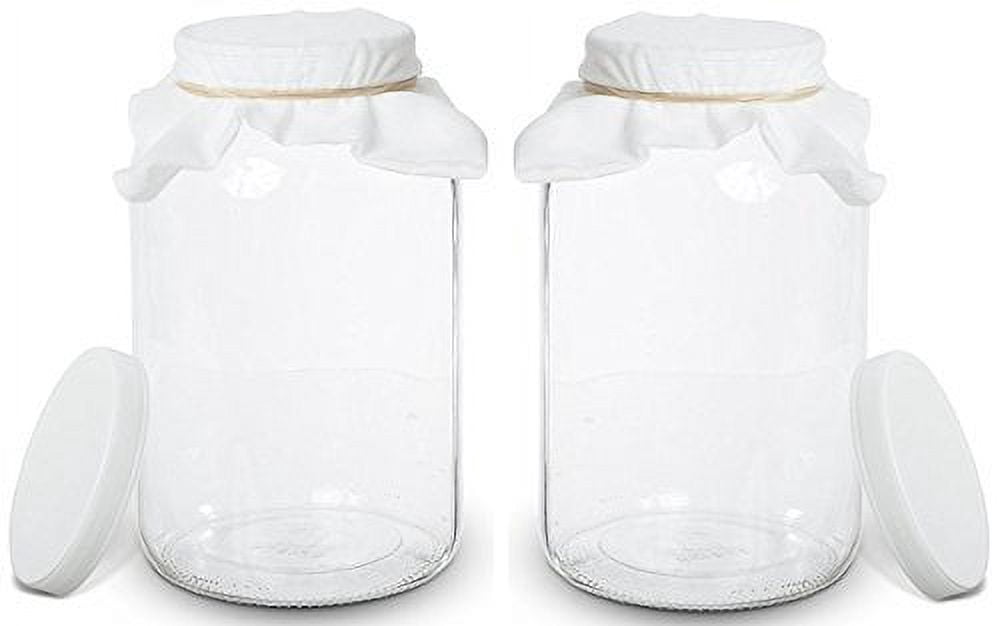 2 Pack - 1 Gallon Glass Wide Mouth Kombucha Brewing Jars - Walmart.com