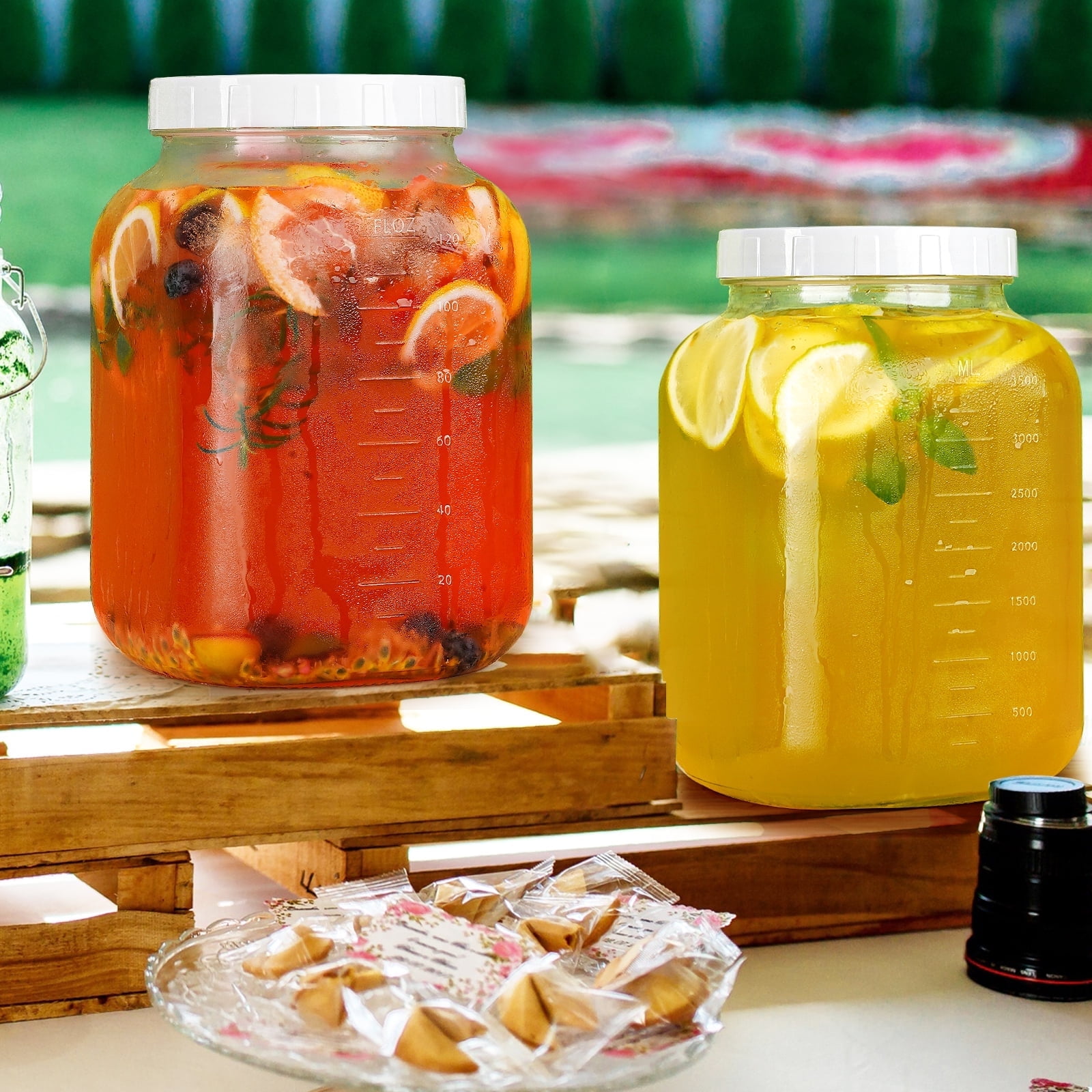 Syntic Glass Storage Jars with Screw Lids, 142 oz Large Mason Jars for ...