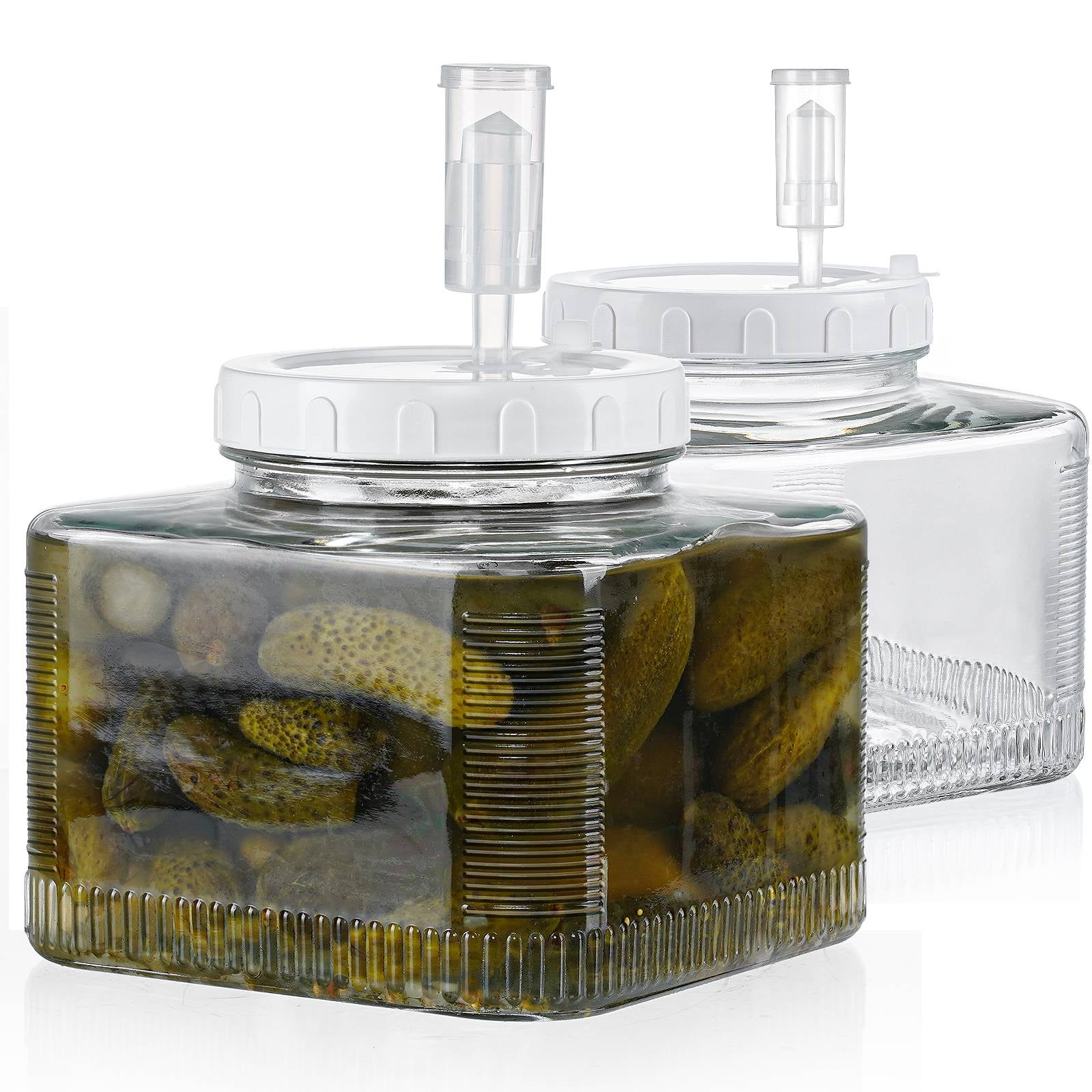 2 Pack 1 Gallon Syntic Sealed Fermenting Jar Glass with Air Lock ...