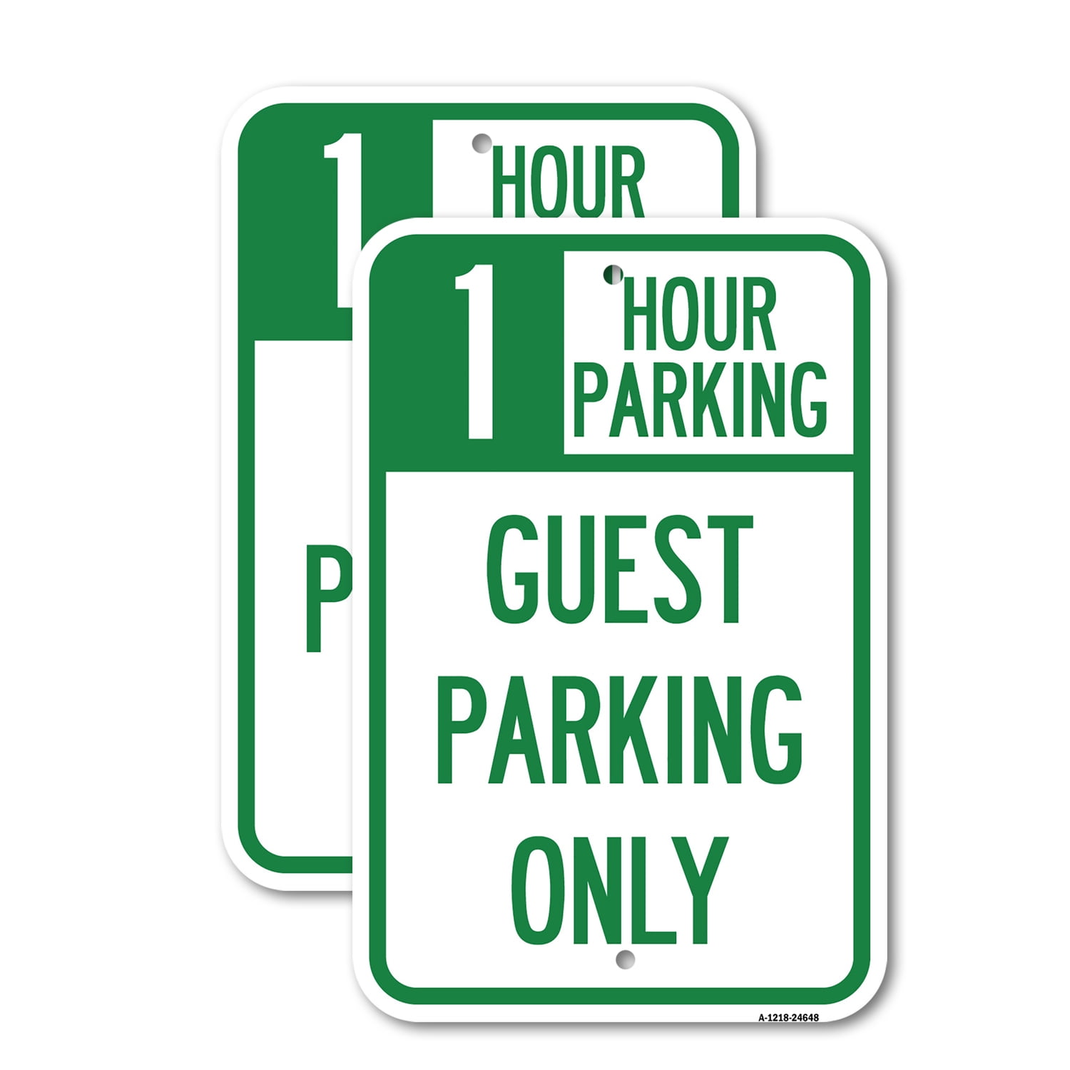 (2 Pack) 1 Hour Parking Guest Parking Only | 18" X 24" Heavy-Gauge ...