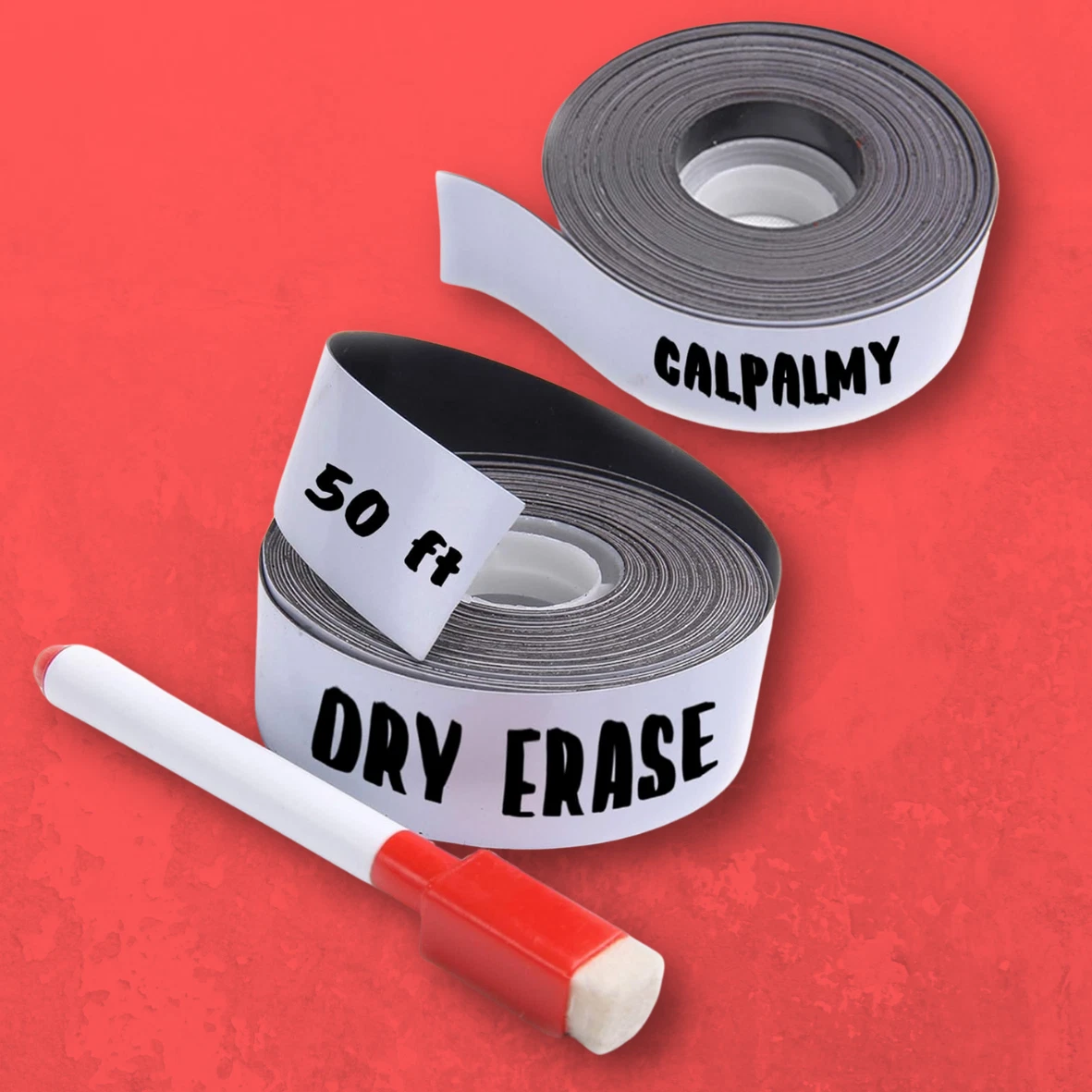 (2-Pack) 1 Inch X 25 Feet Magnetic Dry Erase Strips - Magnetic Labels ...