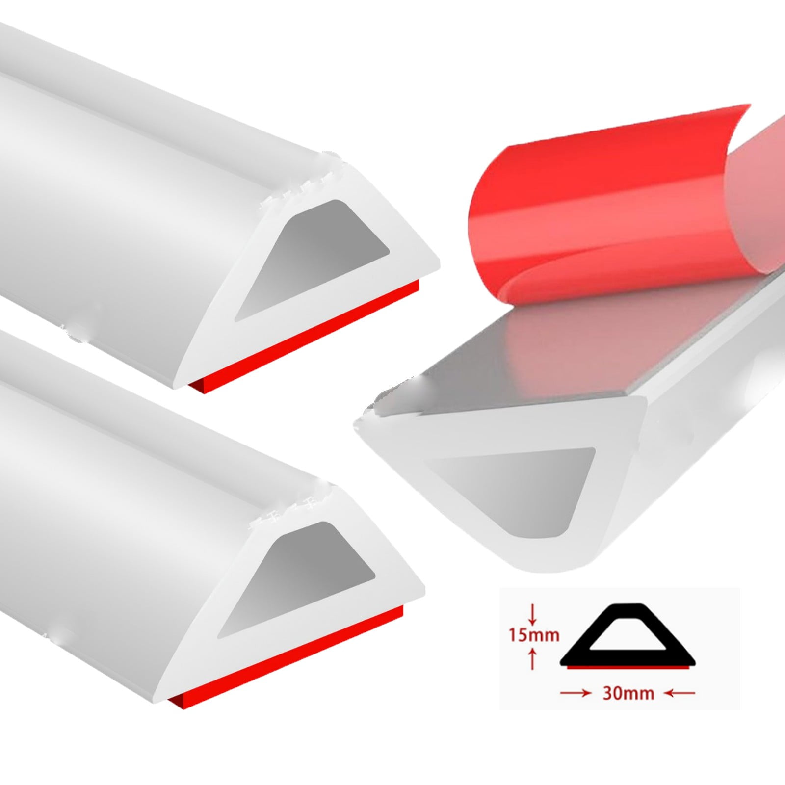 2-Pack 1 Meter Triangular Shower Water Dam Barrier Strip for Leakage ...